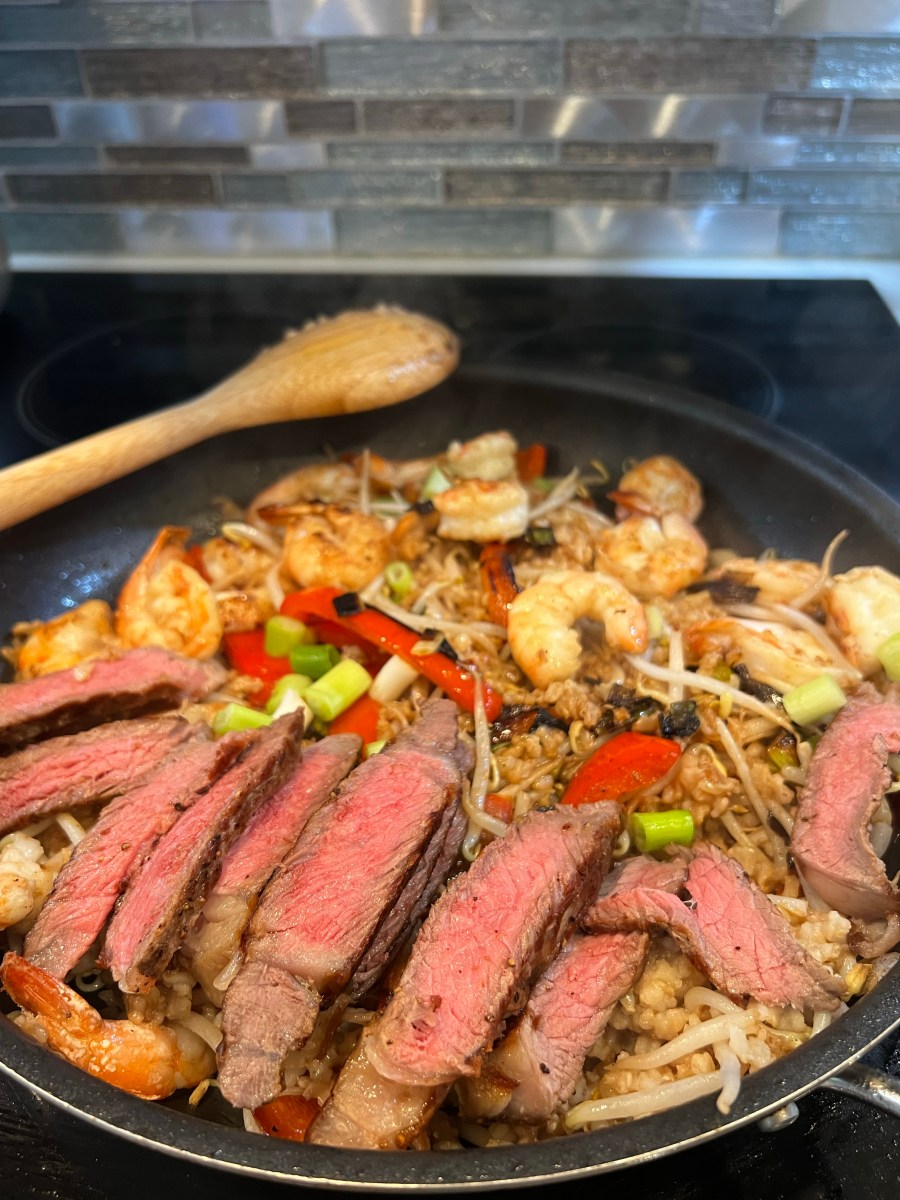 Gina’s Healthier Surf & Turf Fried Rice | Foodie WineLover